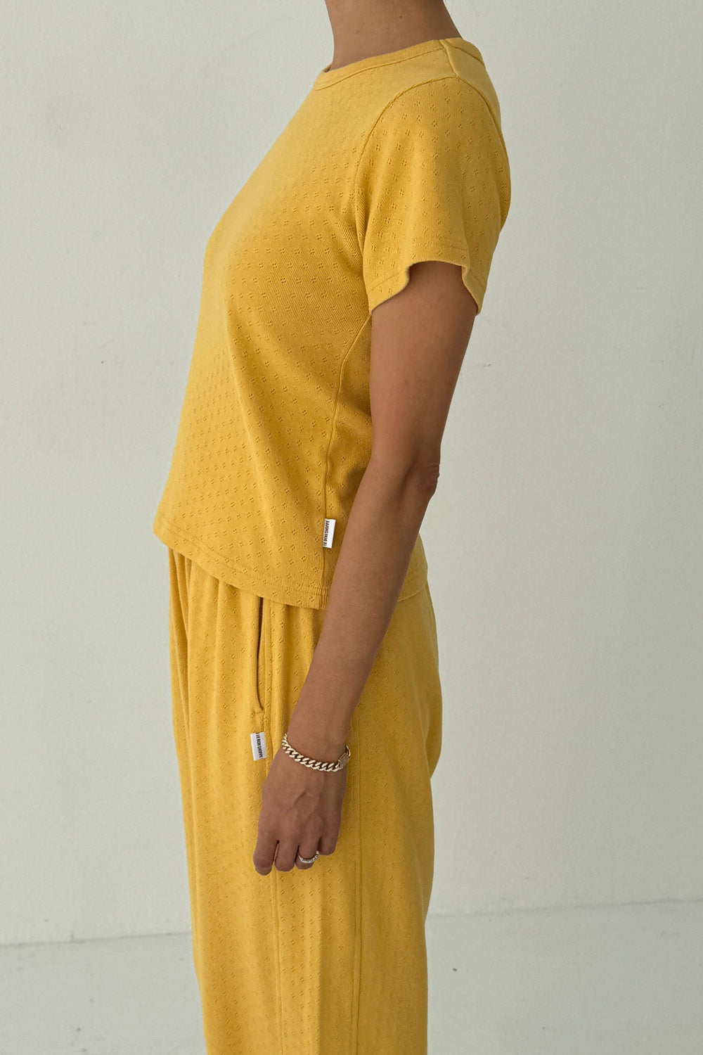 Pointelle Babe Tee - Deep Yellow